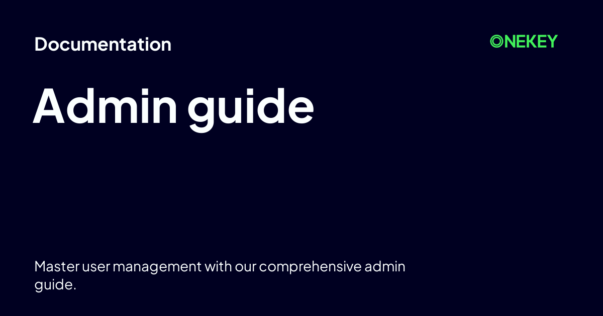 Admin guide - Documentation