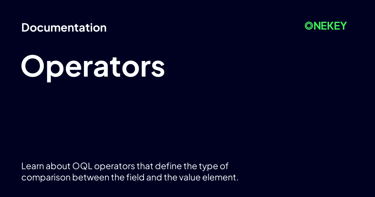 Operators - Documentation