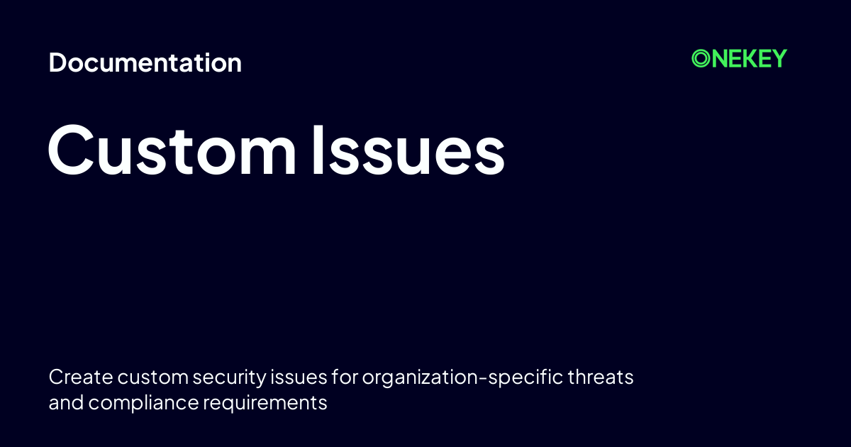 Custom Issues - Documentation