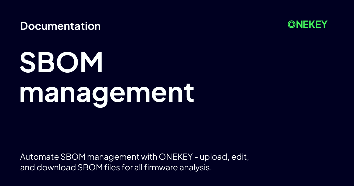SBOM management - Documentation