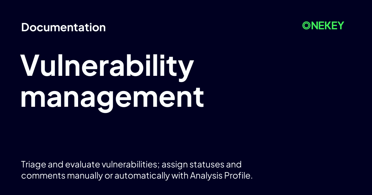 Vulnerability management - Documentation