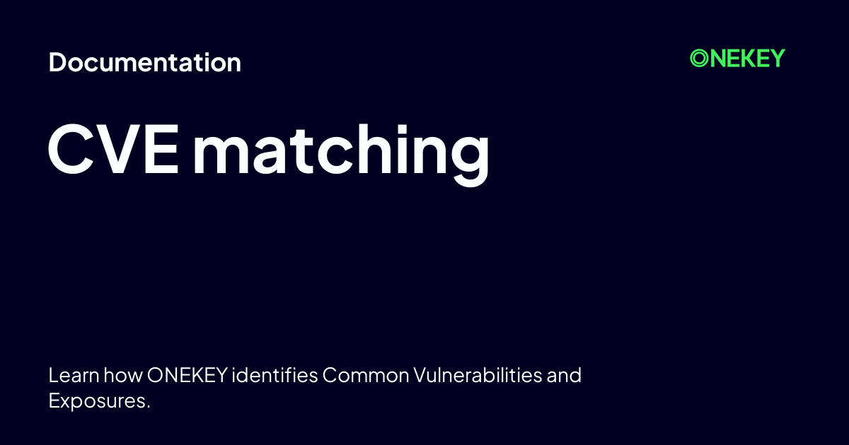 CVE matching - Documentation