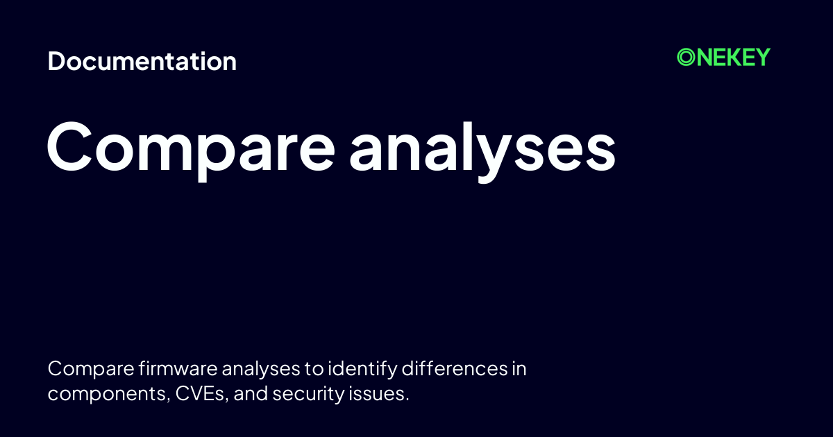 Compare analyses - Documentation
