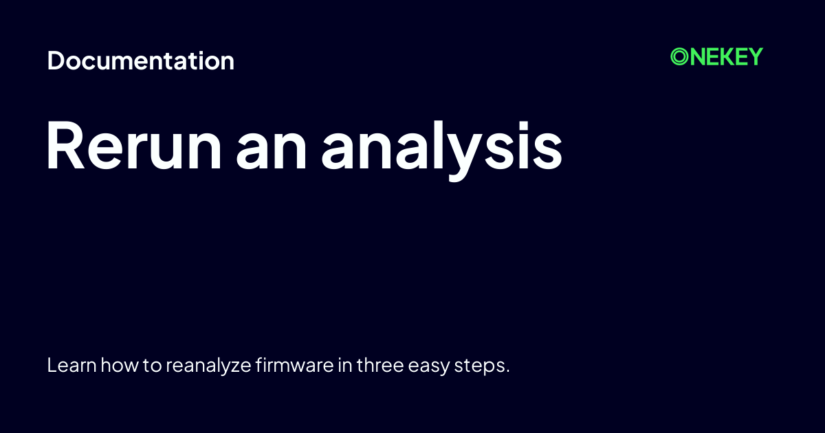 Rerun an analysis - Documentation