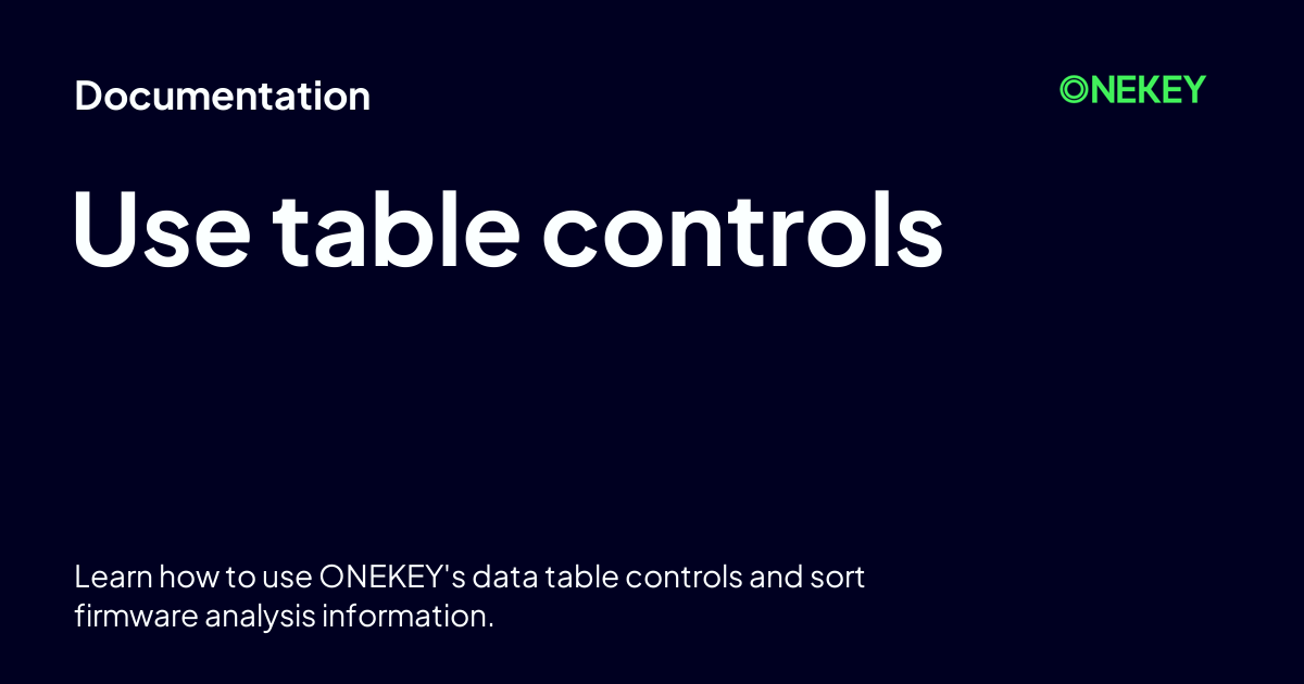 Use table controls - Documentation